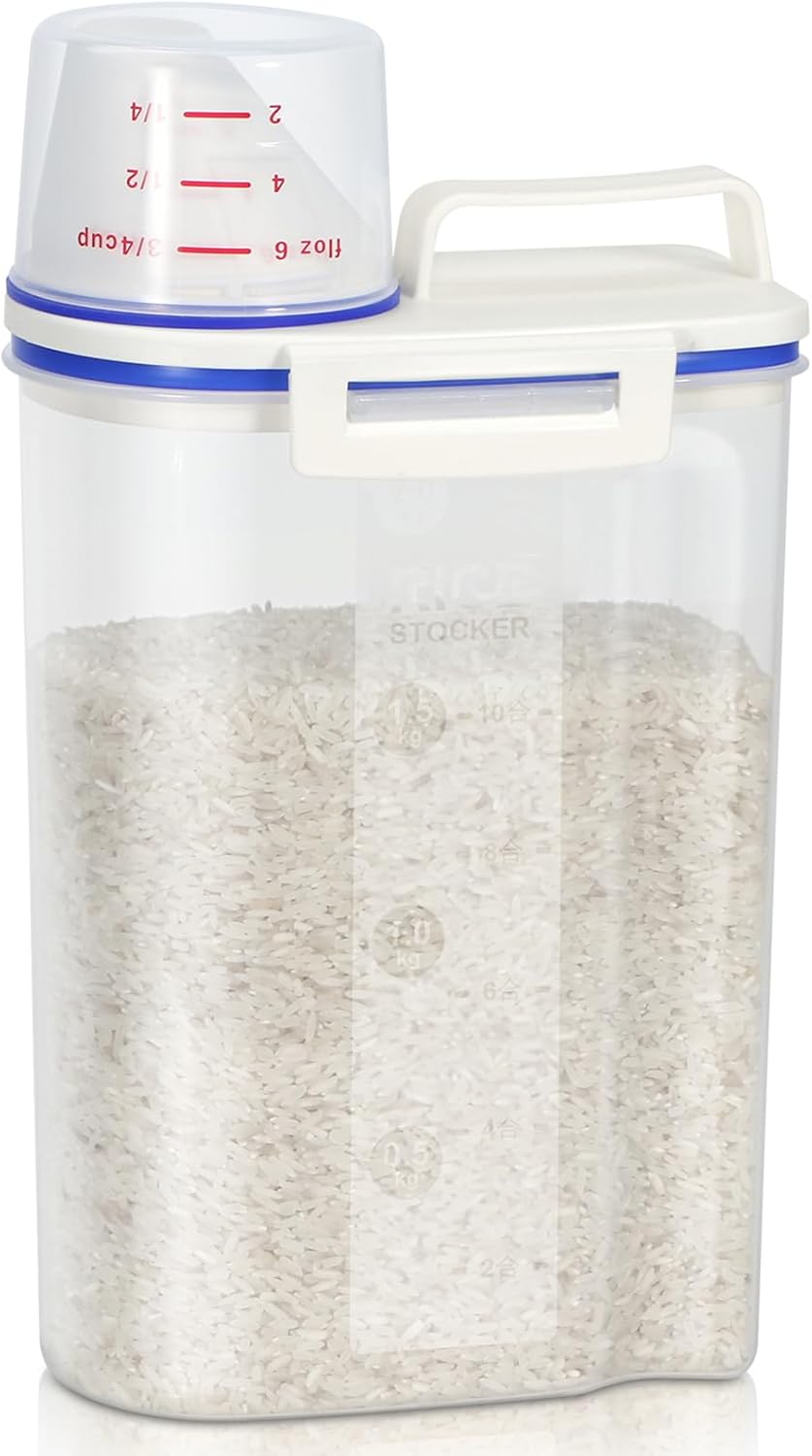 Amazon.com: TBMax Rice Container 4 Lbs / 2 Kg Rice Dispenser with ...