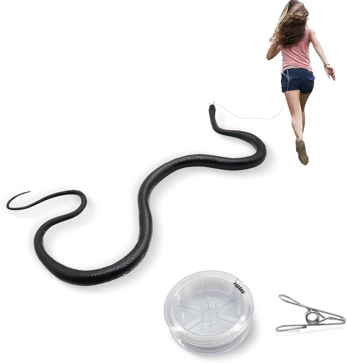 Amazon.com: Generic Snake Prank with String Clip - Rubber Fake Snake ...