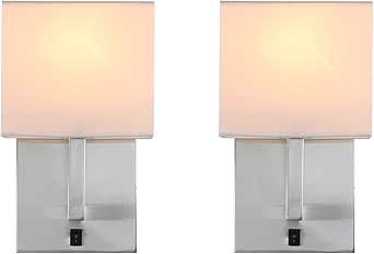 Yosoan Lighting 2 Sets of Vintage Modern Linen Lampshade Wall Light ...