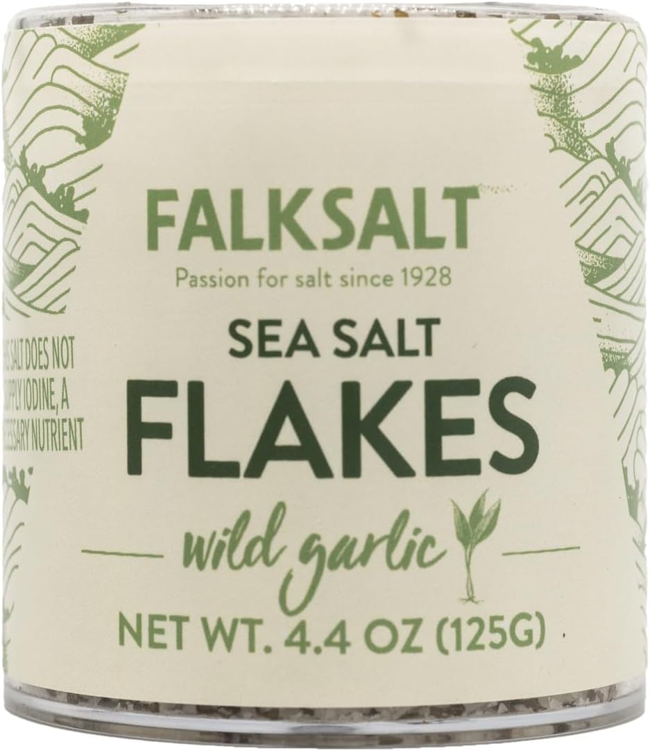 Amazon.com : FALKSALT | Wild Garlic Sea Salt Flakes 4.4oz. | Gourmet ...