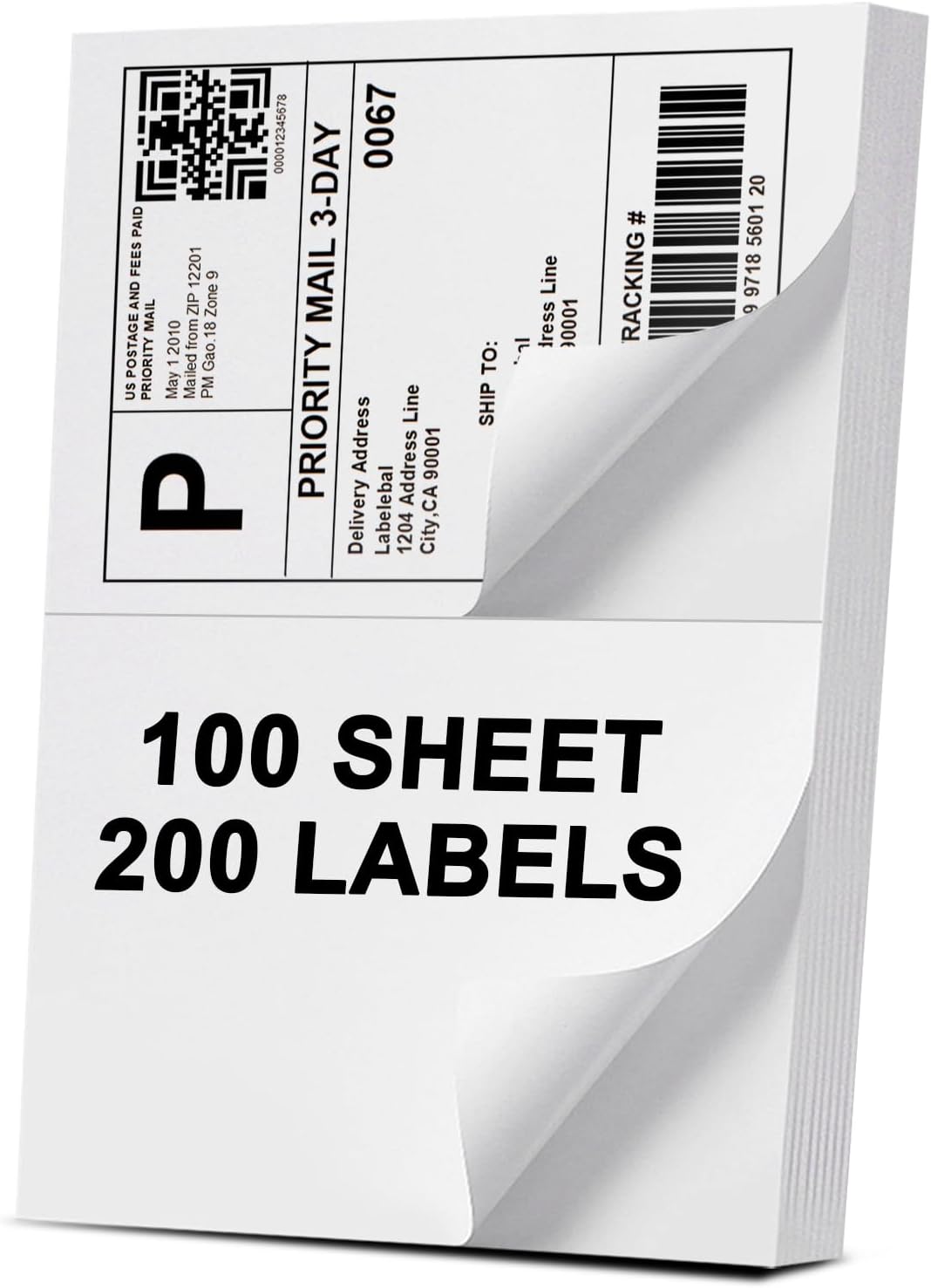 Amazon.com : Labelebal Address Labels, 2 UP Shipping Sticker Labels for ...