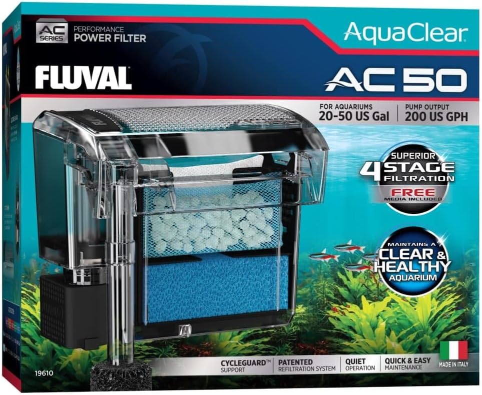 Fluval AquaClear AC50 Power Filter - 20-50 US Gal / 76-190 L : Amazon ...