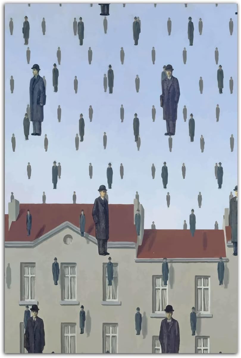 Amazon.com: QUNYAAE Rene Magritte Painting Whimsical Surreal Art Canvas ...