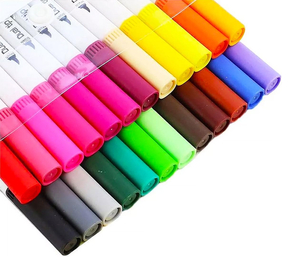 Kit 24 Caneta 2 em 1 Brush Lettering e Ponta Fina Dual Pen Canetinha ...