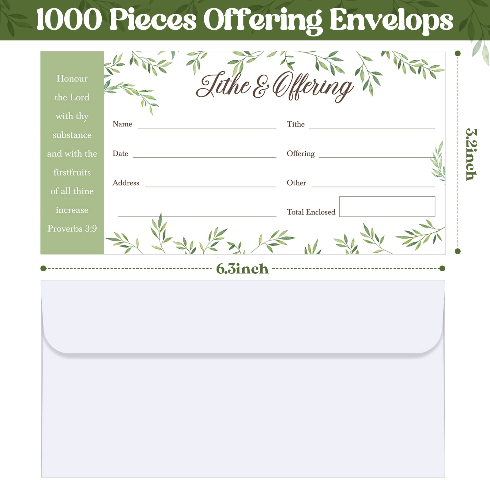 Snapklik.com : Woanger 1000 Count Church Offering Envelopes Tithe ...