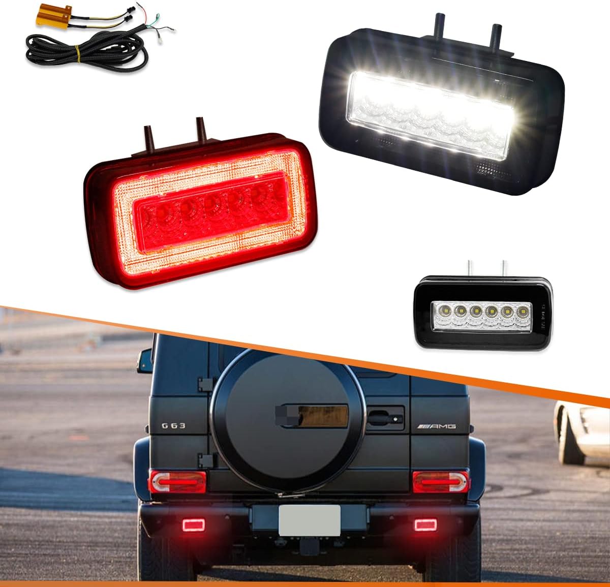 Amazon.com: ADIIL 2x Smoked Lens 3-In-1 LED Backup, Reverse, Fog Lights ...