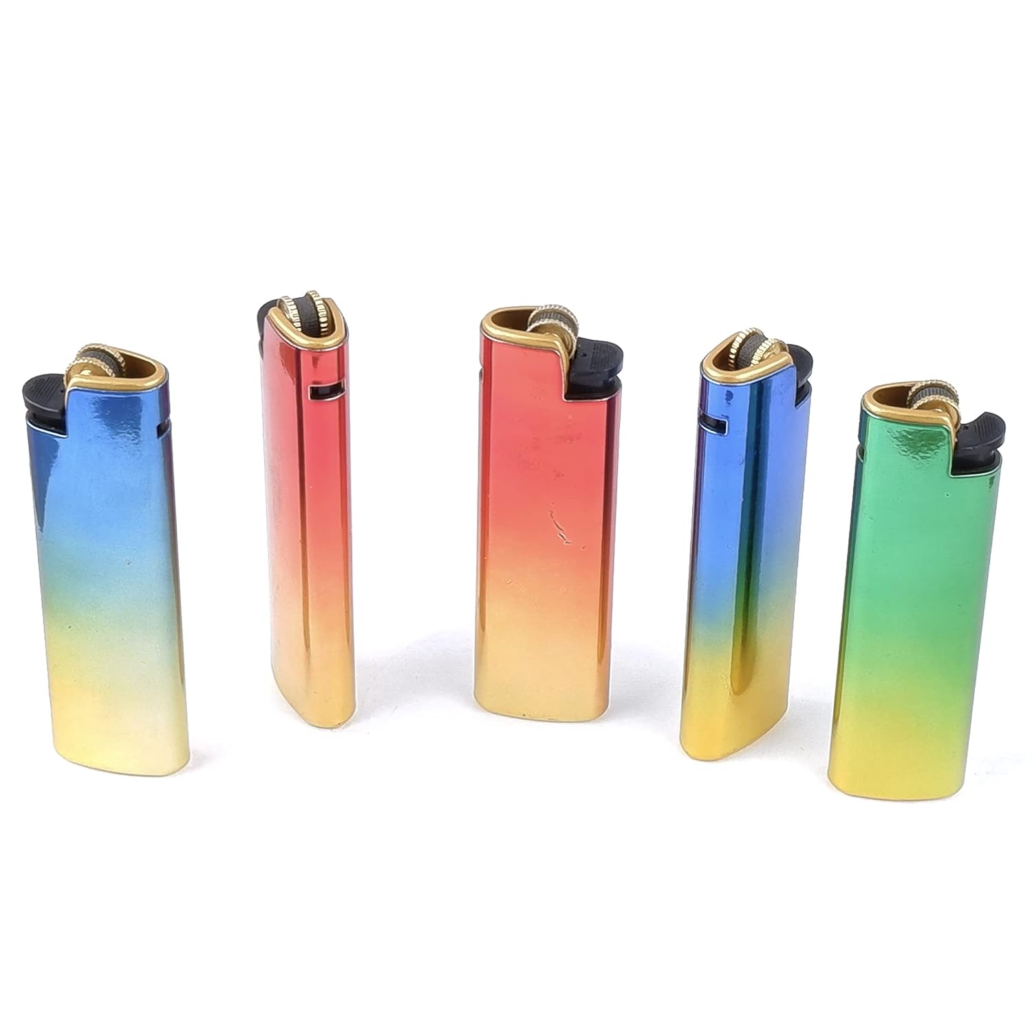 ASRAW Refillable Lighter Pack of 5 Multi Color Lighters with Changeable ...