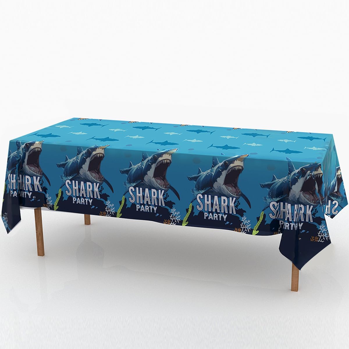 Amazon.com: syoneo Shark Birthday Party Table Cover - 2 Packs 108 x 54 ...