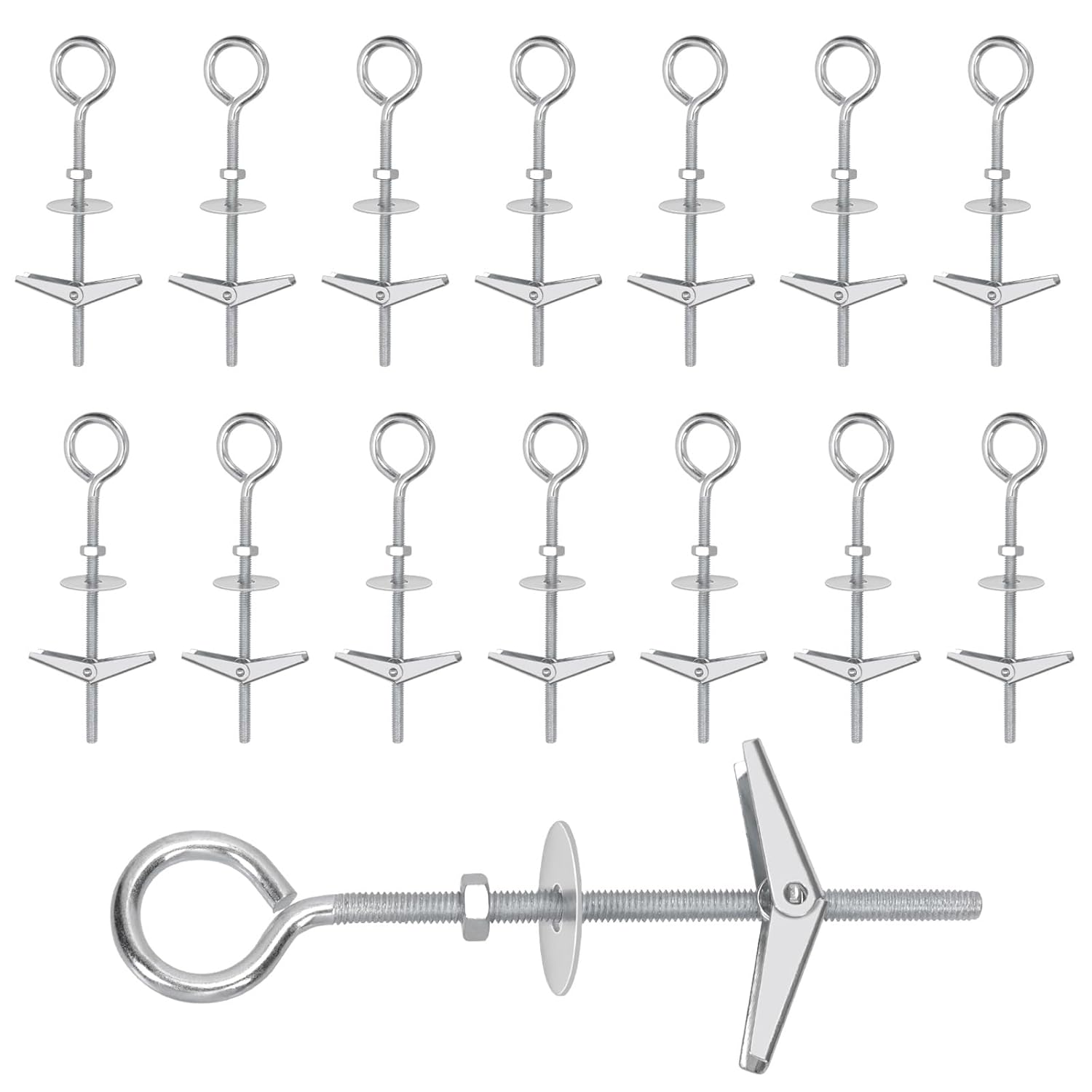 Swpeet 15 Set M4×75mm Eye Bolt Toggle Bolts and Wing Nut Kit with Hex ...