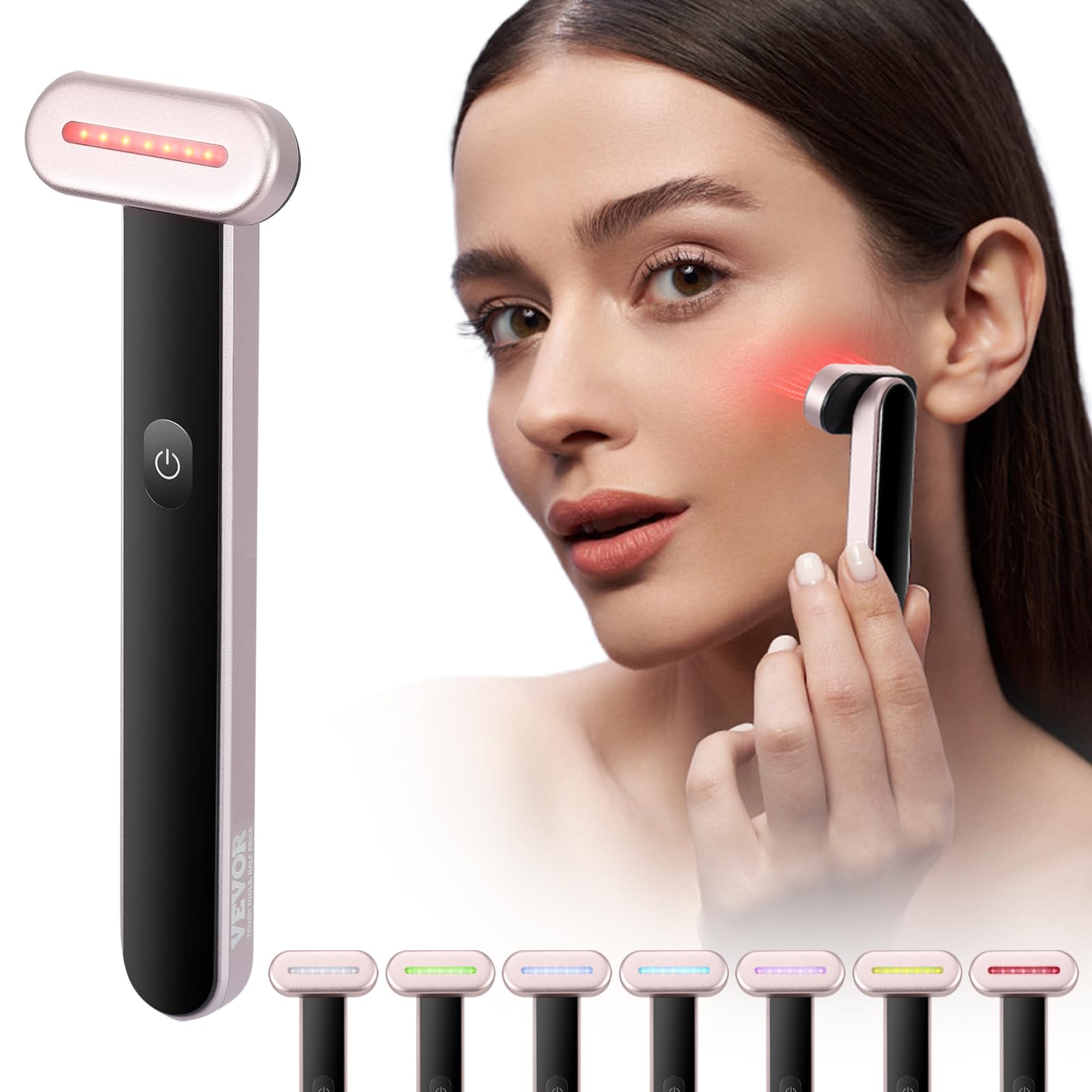 Amazon.com: VEVOR Red Light Therapy Wand for Face, 7-Color LED Facial ...