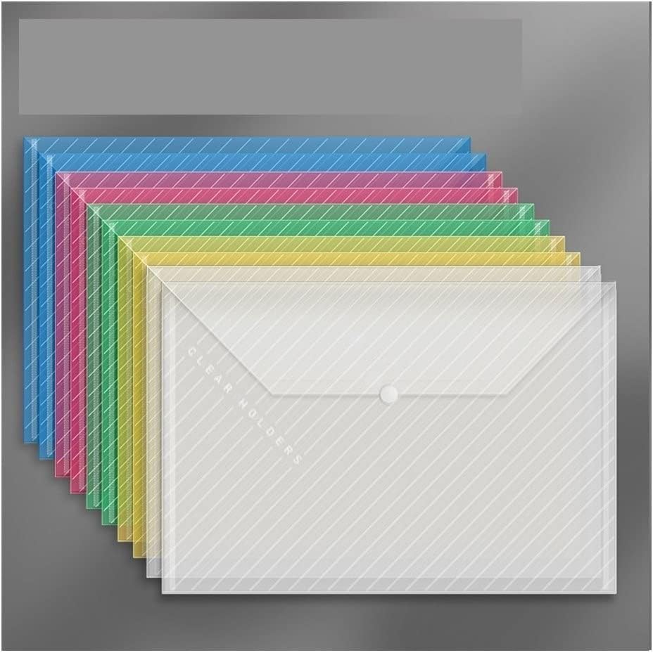 Amazon.com: Desktop File 100 Pieces A4 Plastic Envelopes Folders ...