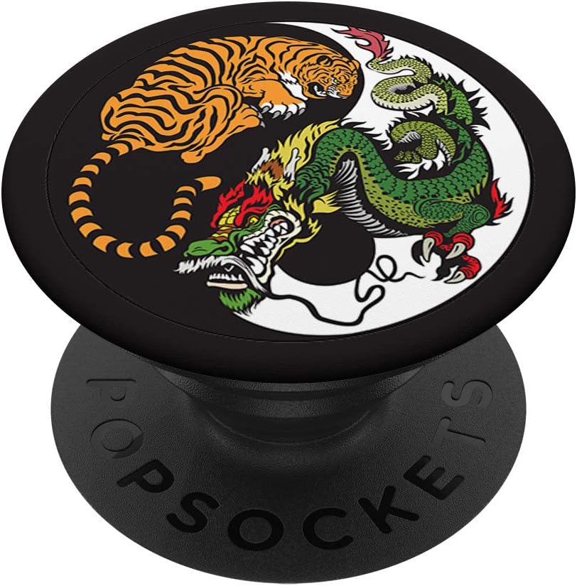 Amazon.com: Ying Yang Phone Grip | Tiger Dragon PopSockets PopGrip ...