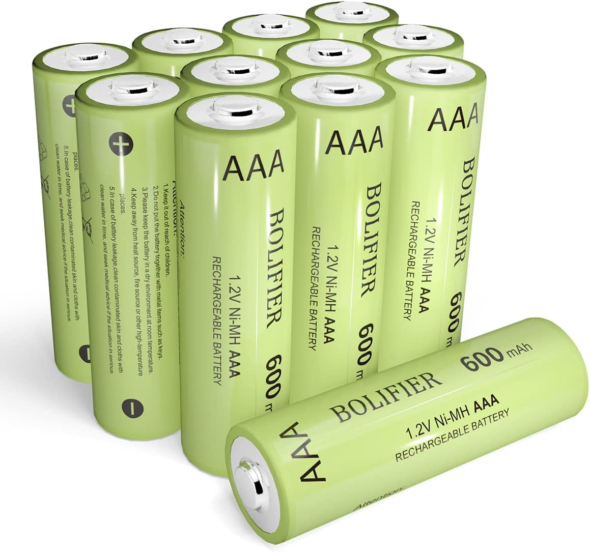 BOLIFIER Solar Lights Battery AAA 1.2V 600mAh Ni-MH Tripe A Solar ...