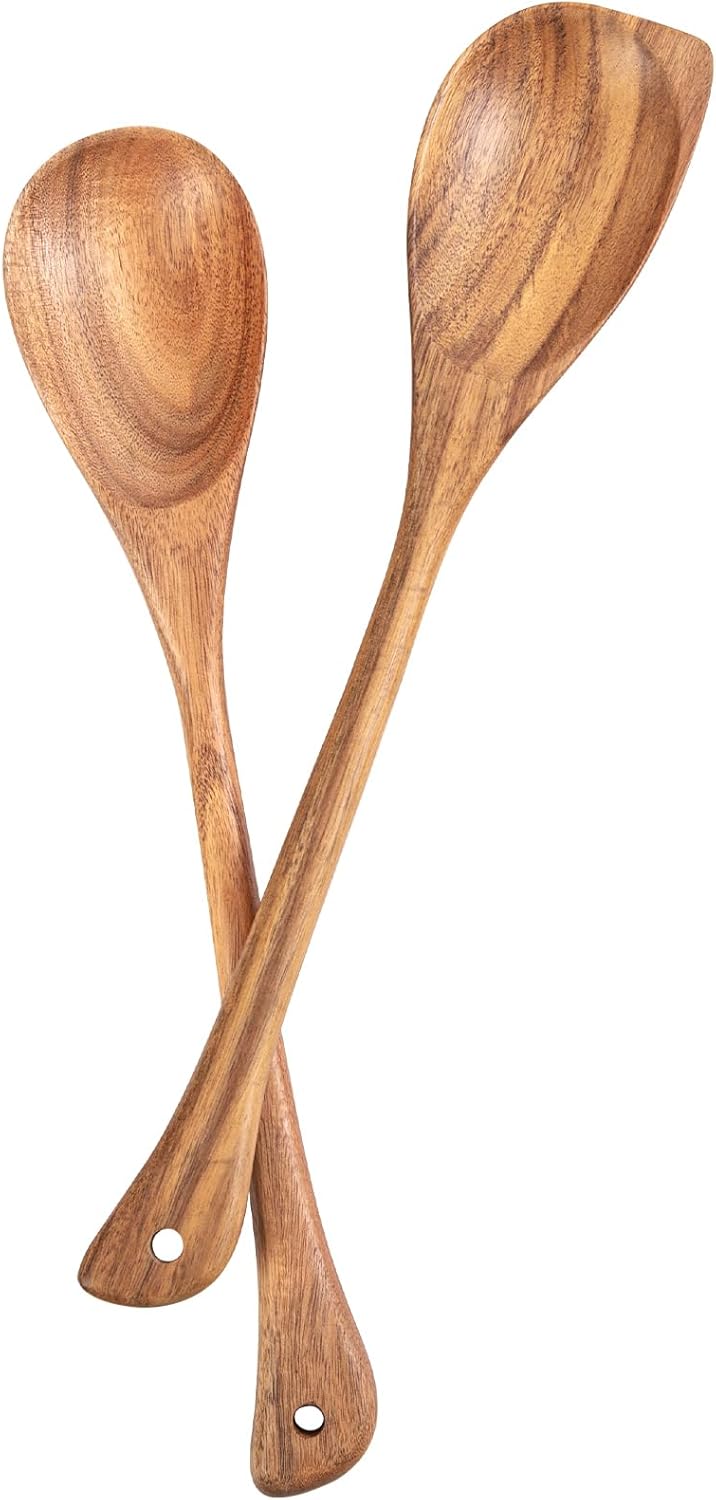 Amazon.com: GinSent Extra Large Wooden Spoons for Cooking,17-inch Long ...