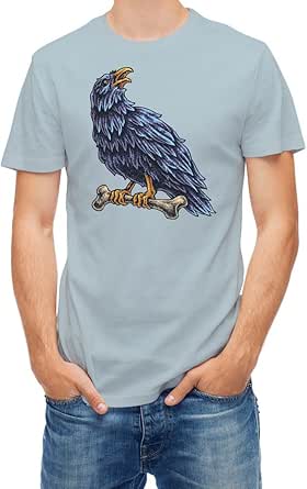 Amazon.com: Tshirt crow gothic style tattoo Blue Ice XL : Clothing ...