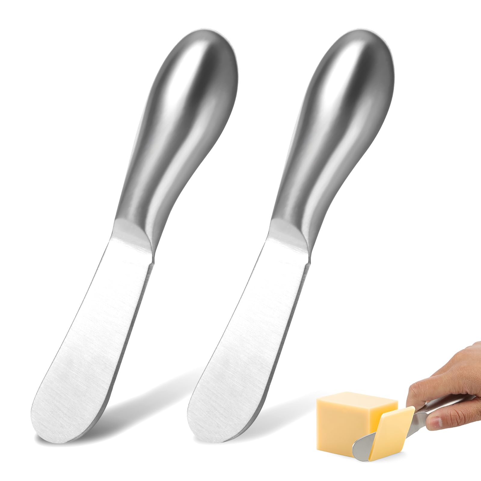 Amazon.com: Dimeho 2 Pcs Butter Knife Little Cheese Spreader Knives ...