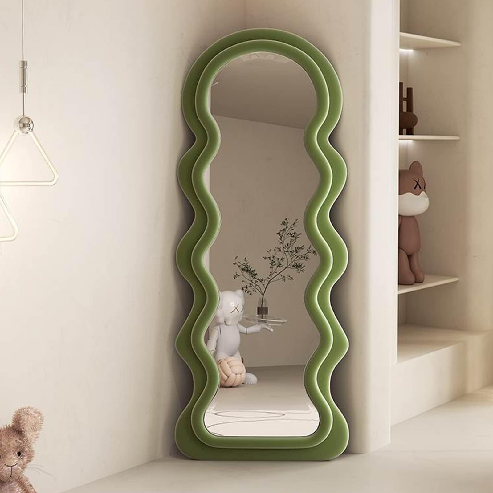 Amazon.com: Honyee Full Length Mirror, 63" x 24" Wall Mirror, Flannel ...