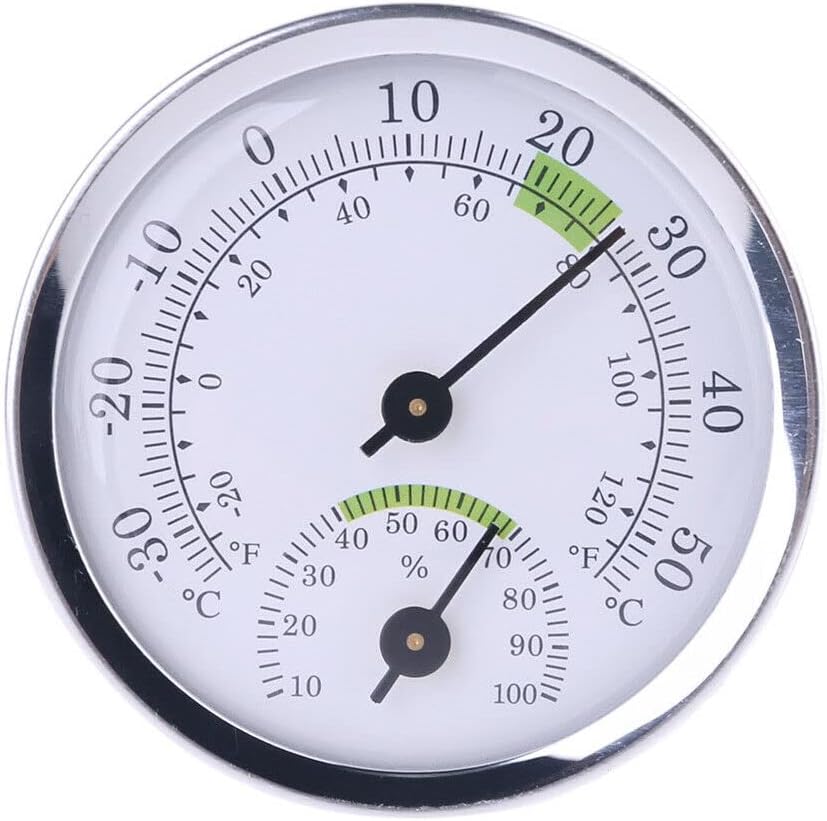 ZYNCUE 58 x 12 mm Thermometer Hygrometer Thermo Analog Luftfeuchtigkeit ...