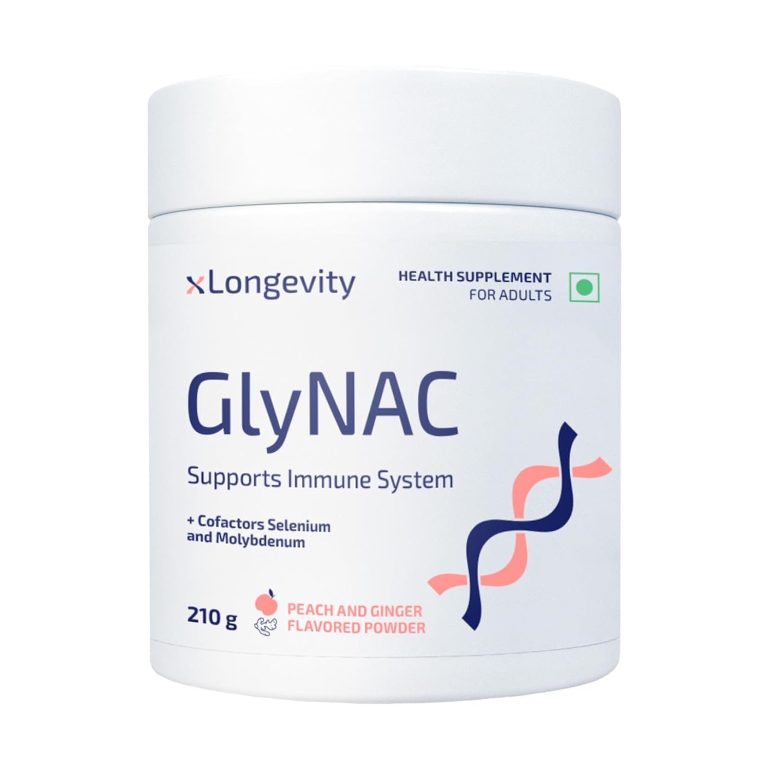 xLongevity GlyNAC (Glycine + NAC) Supplement | 210g Flavored Powder ...