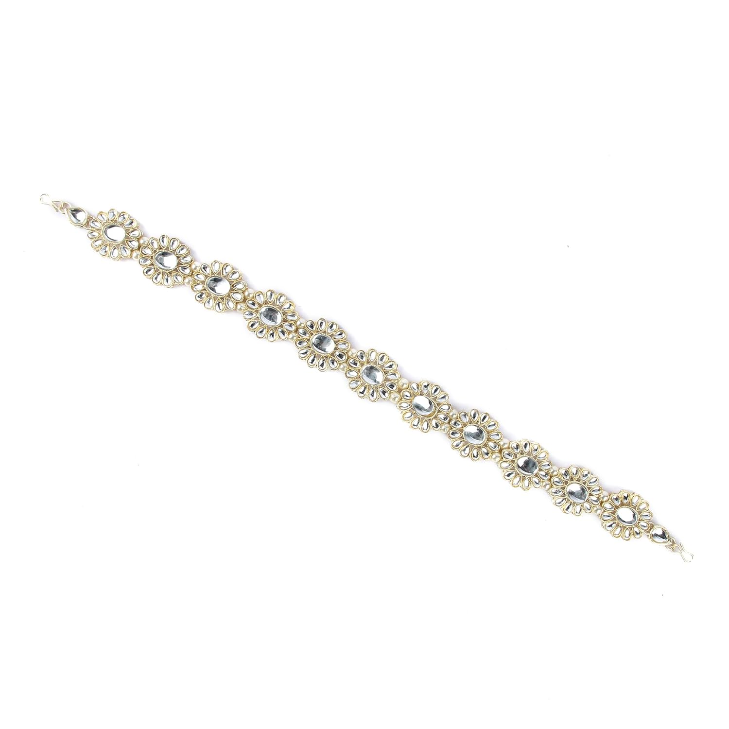 Jolene Stone Stud Small Flower Sheesh Patti - 1pc| Gold Plated Head ...