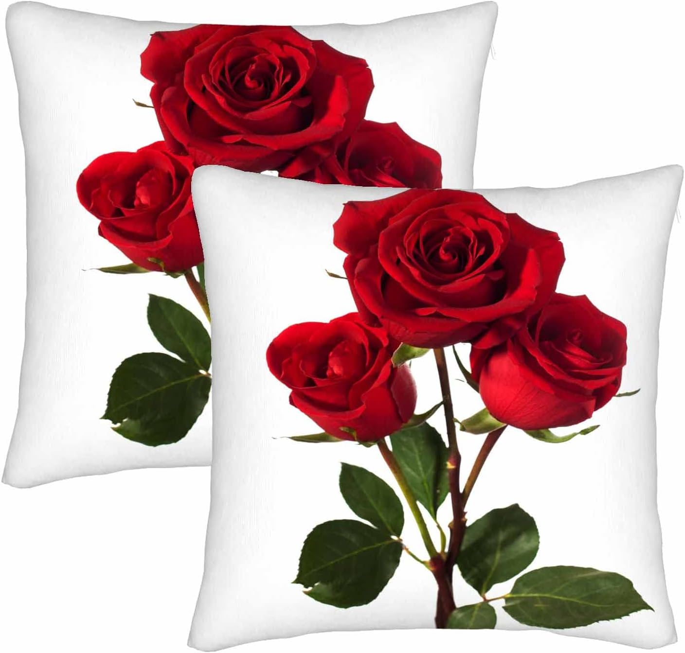 Amazon.com: WONDERTIFY Dark Red Three Roses Throw Pillow Covers ...