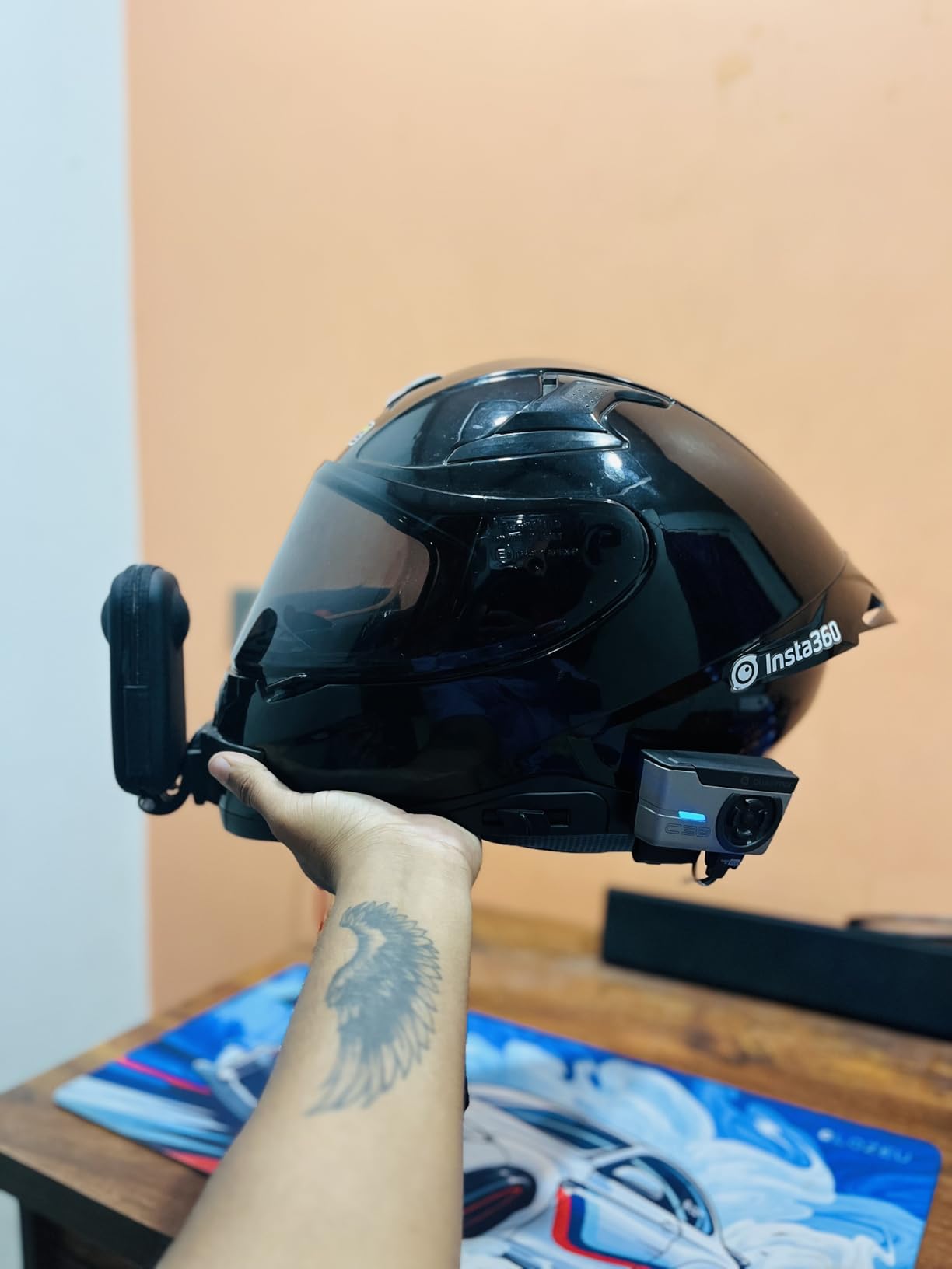 BluArmor C30 Mesh Bluetooth On-Ear Headphones Intercom – Dust & Waterproof Motorcycle Riding ...