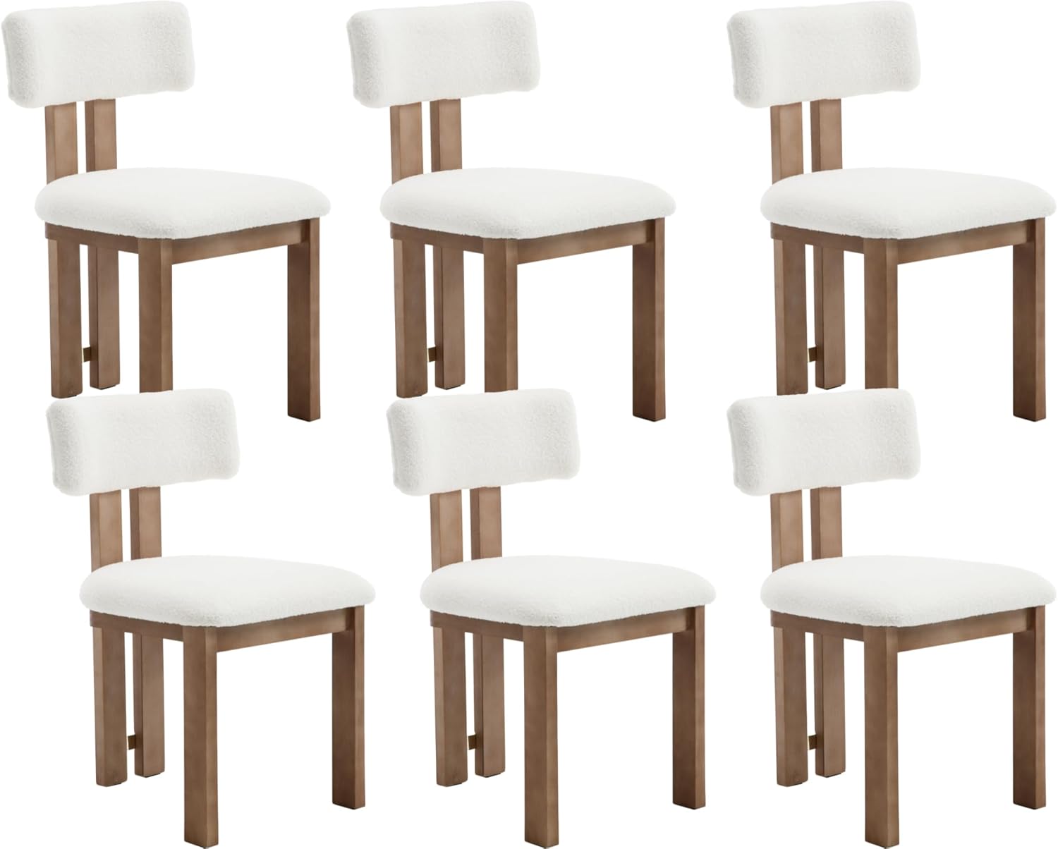 Amazon.com - VESCASA Upholstered Dining Chairs with Curve Open Back ...
