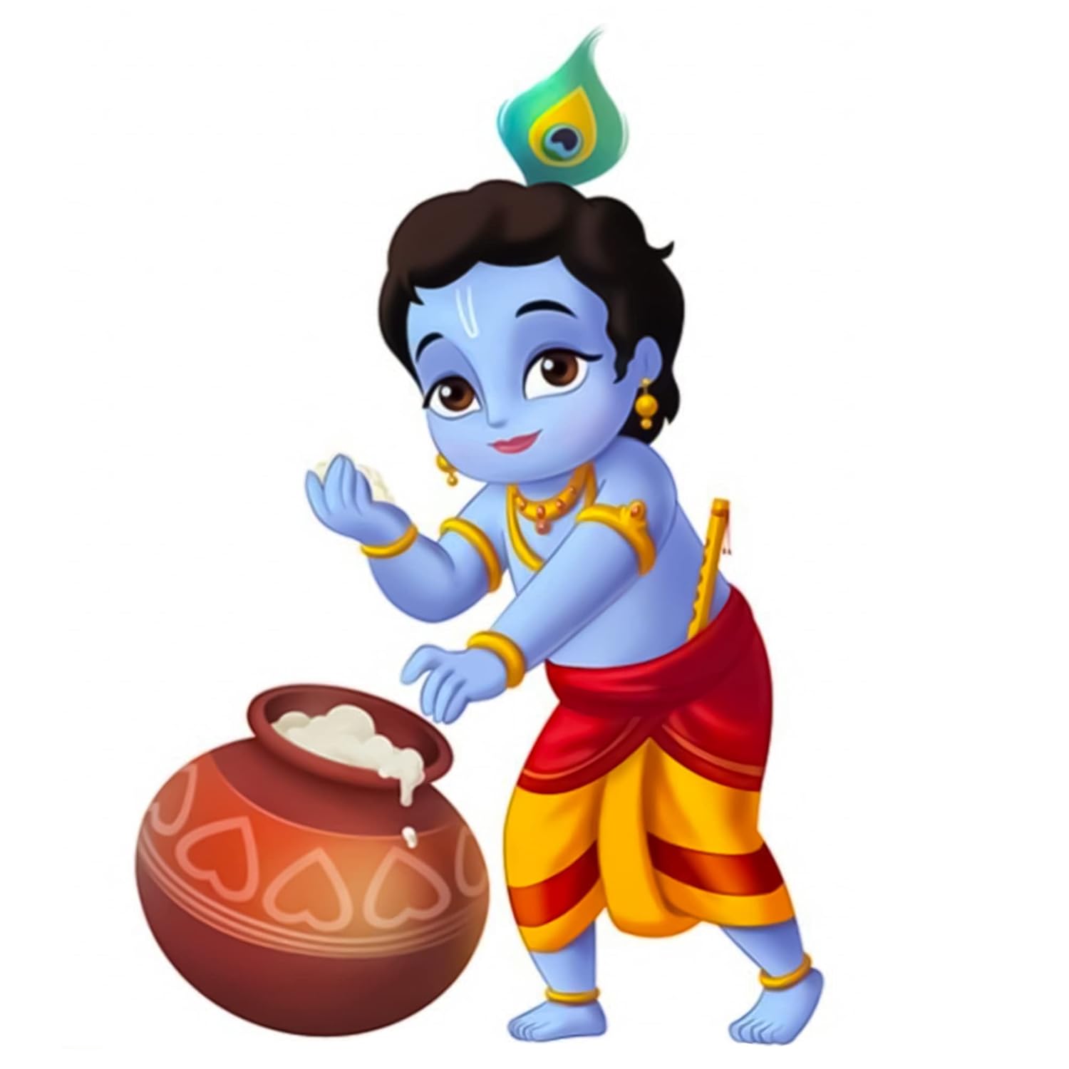 Krishna Wall Poster Sticker - god Cartoon Krishna Wall Poste for Kids ...