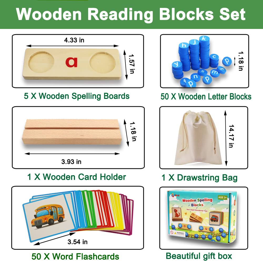 Snapklik.com : Wooden Short Vowel Reading Letters Spelling Toys ...