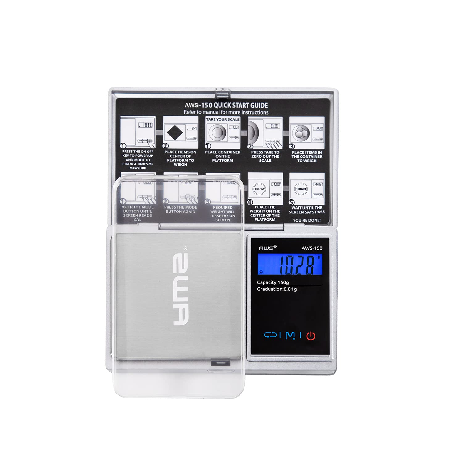 Amazon.com: AWS Series 150gram Silver Digital Pocket Scale 150G X 0.01G ...