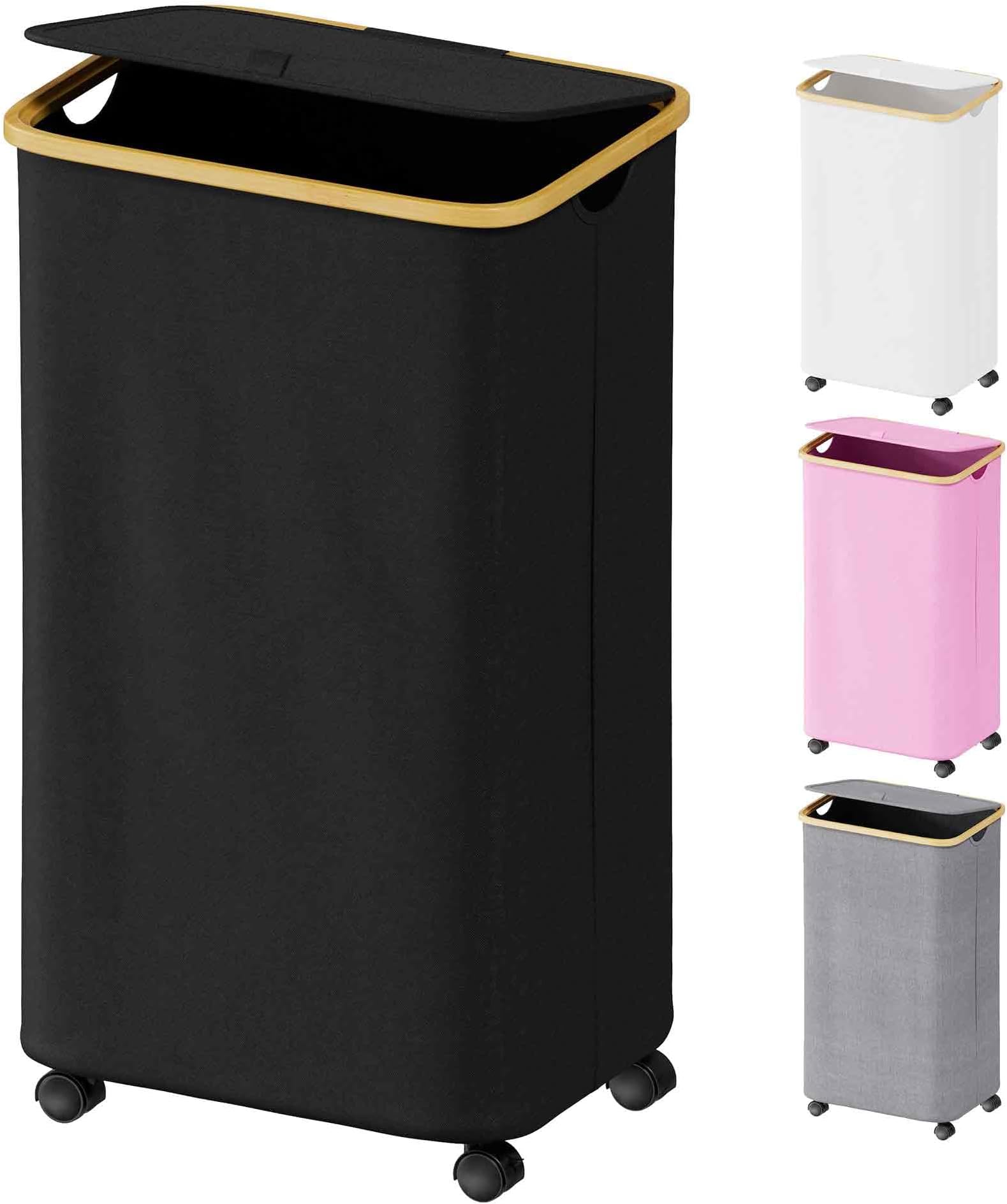 Amazon.com: SUOCO Laundry Hamper on Wheels 100L, Clothes Basket with ...