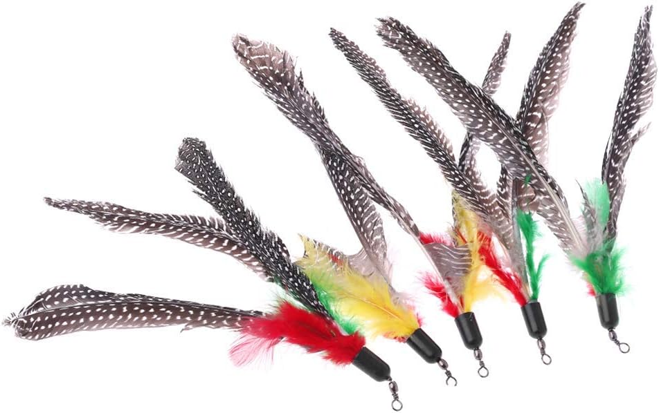 5PCS Handmade Natural Feather Cat Toy Da Bird Refills Interactive ...