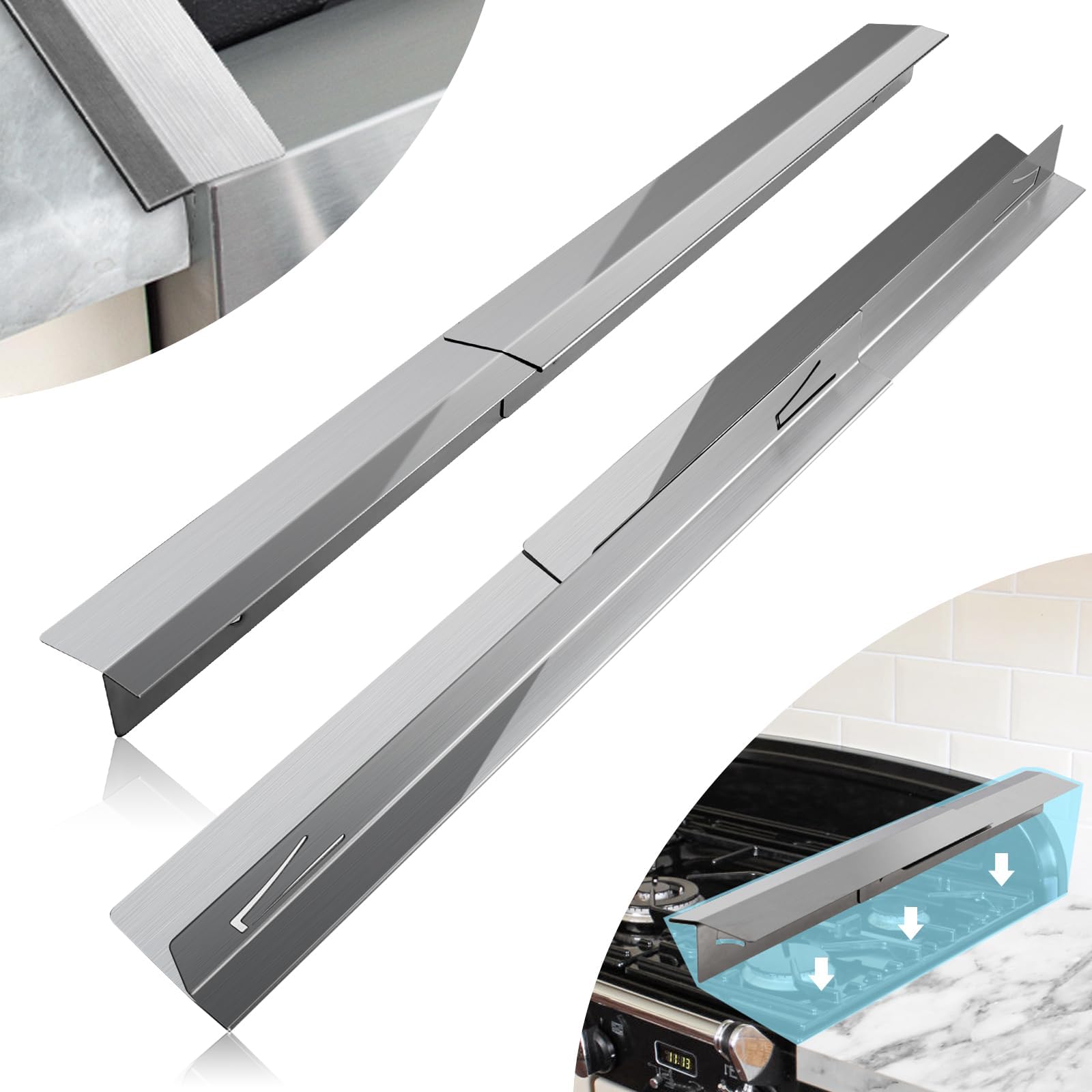 Amazon.com: Stainless Steel Stove Gap Covers 13.8~27.5 Inch Retractable ...