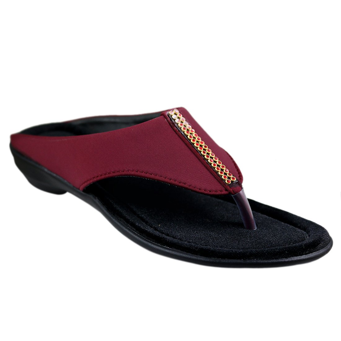 Leatherwood1 Women's Maroon Fashion Sandal - 6 UK : Amazon.in: Shoes ...