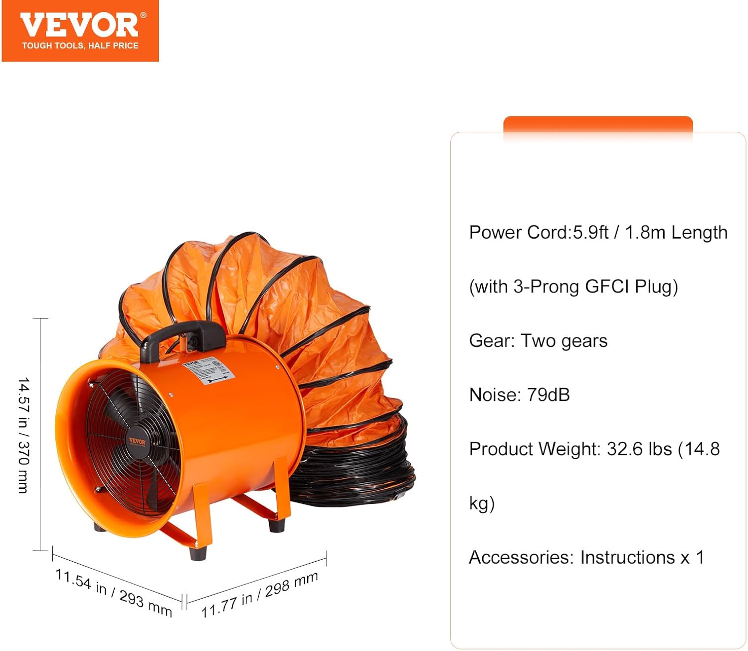 VEVOR Portable Ventilator with Hose, 2 Speed, 10 Sri Lanka | Ubuy