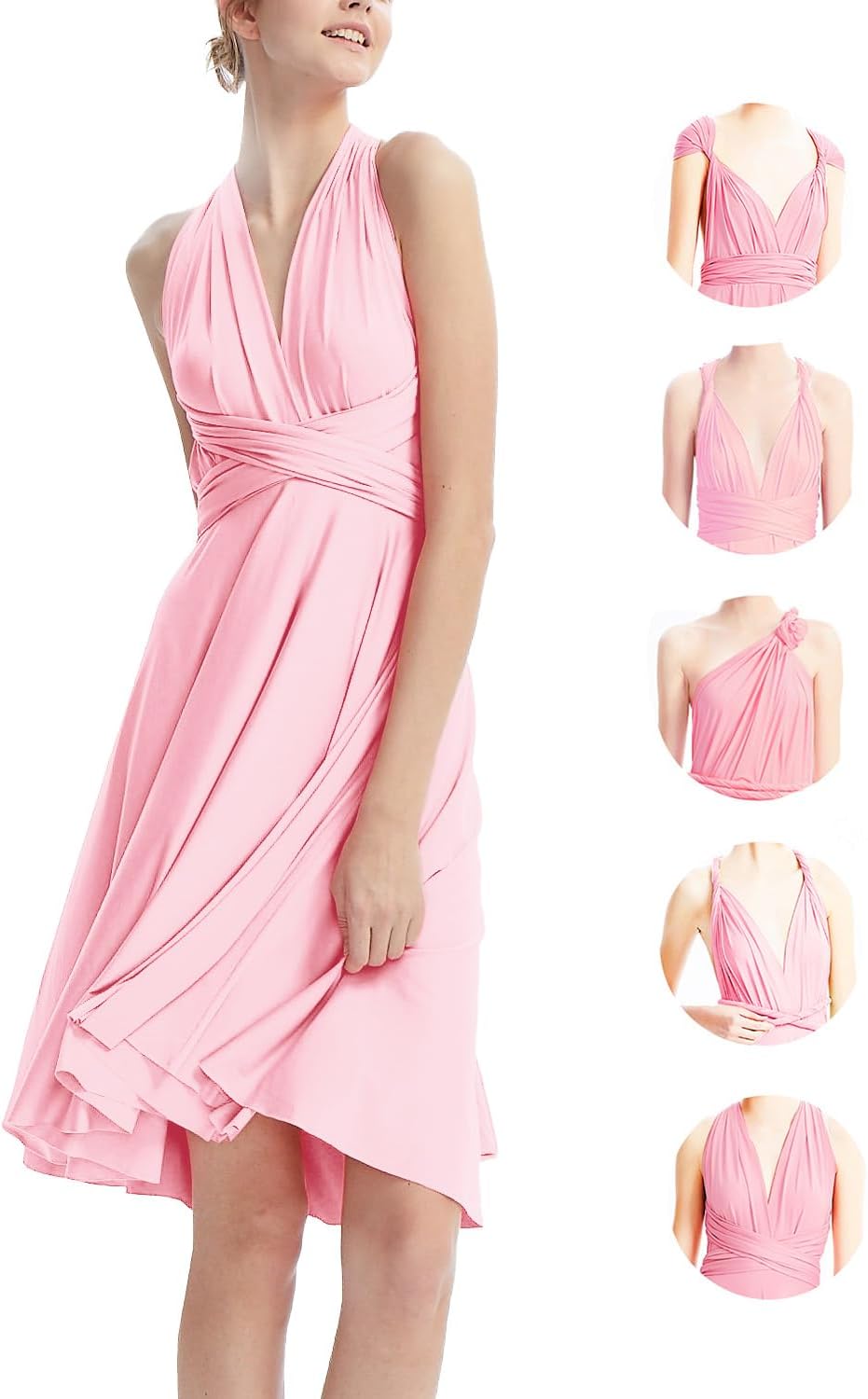 Amazon.com: INFIWING Infinity Dress with Bandeau, Short Bridesmaid ...