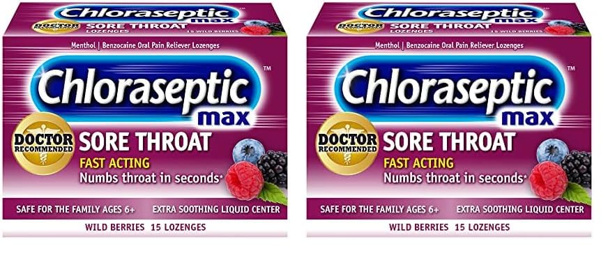 Amazon.com: Chloraseptic Max Strength Sore Throat Lozenges, Wild ...