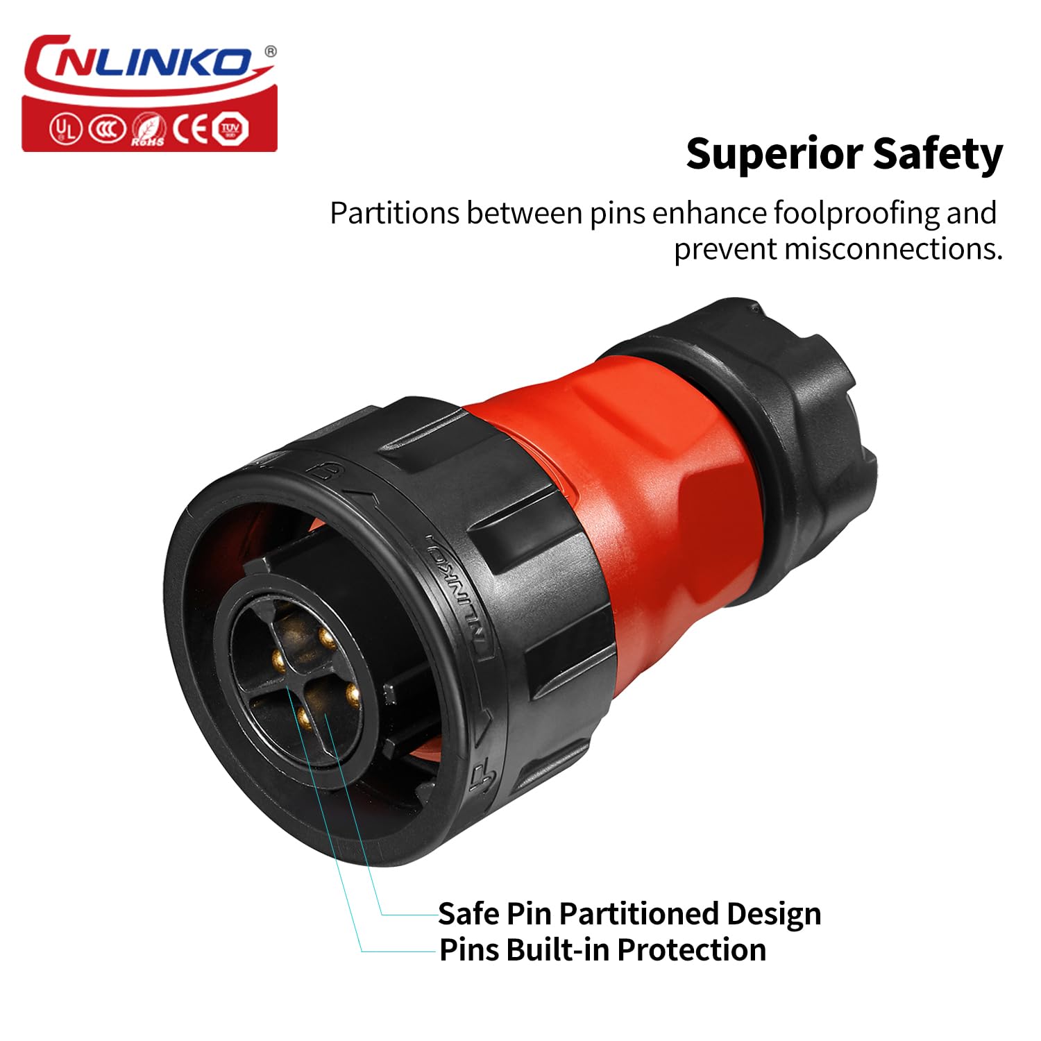 Snapklik.com : CNLINKO YM-24 4 PIN Industrial Waterproof Connectors ...