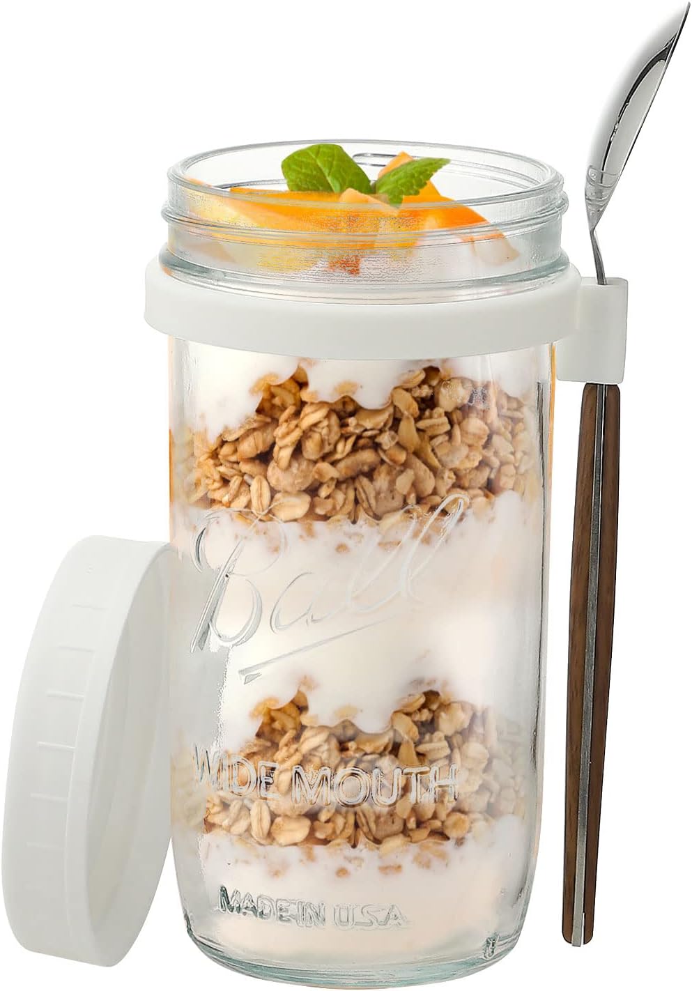 Amazon.com: ZWMBYN Overnight Oats Containers with Lid and Spoon, Glass ...