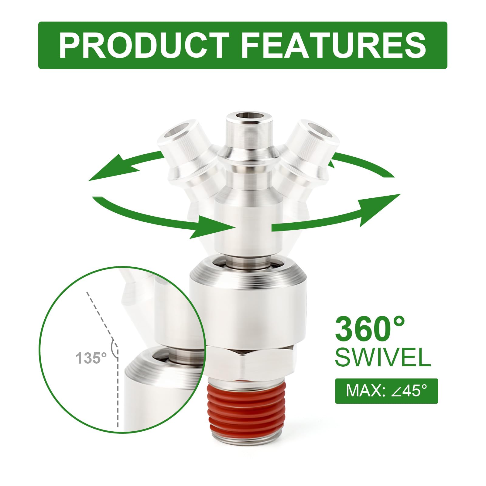 Snapklik.com : 1/4" Swivel Air Plug, 6-Pack Industrial Swivel Coupler ...