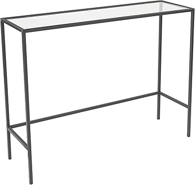 Amazon.com: Convenience Concepts Nadia Chrome Console Table, Clear ...
