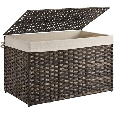 Amazon.com: The Basket Lady Lift-Off Lid Wicker Storage Basket, Large ...