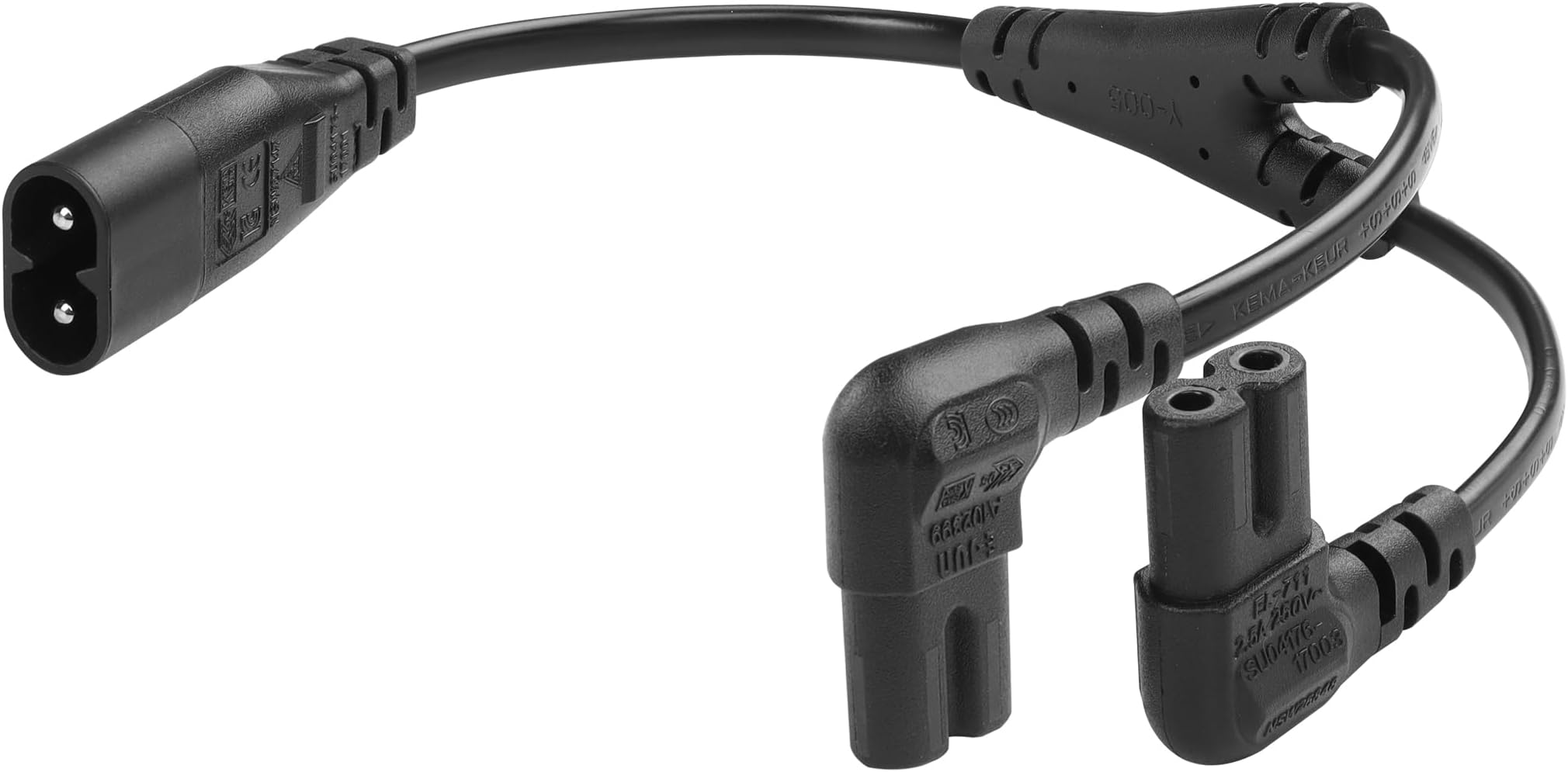 Amazon.com: C8 to Dual C7 Y Splitter Power Cord YACSEJAO 1FT IEC 320 C8 ...