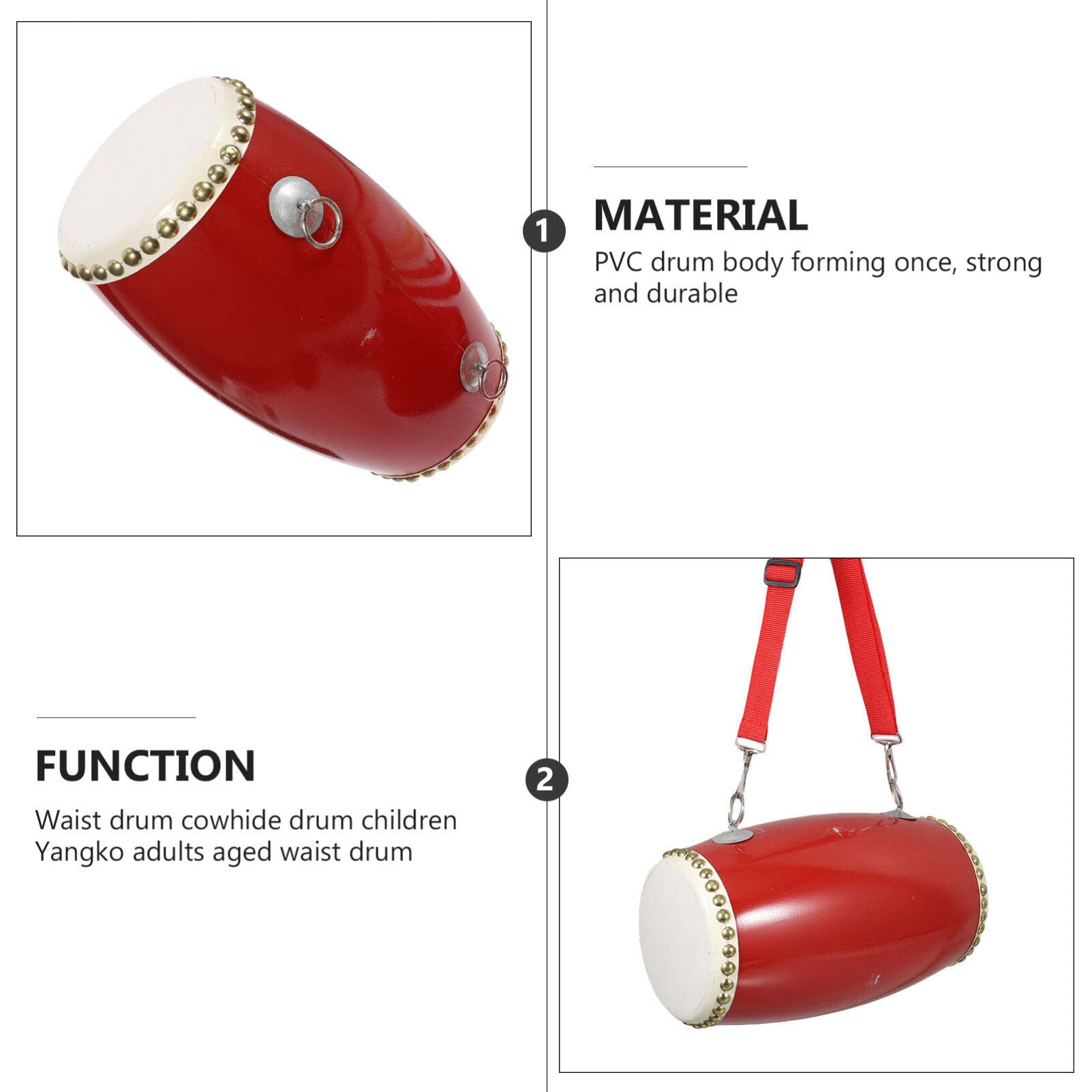Snapklik.com : 1 Set Traditional Chinese Simple Waist Drum Portable ...