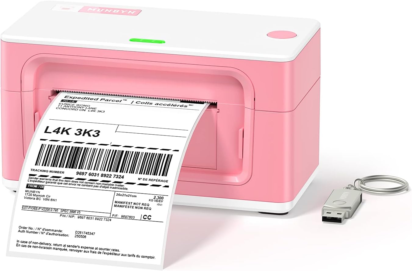 MUNBYN DHL Etikettendrucker Bluetooth, Label Printer 4x6 ...