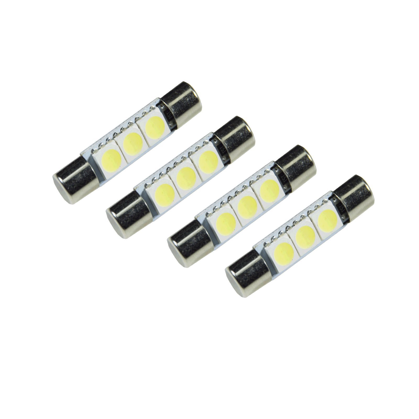 Amazon | PA 激光LED 5050 SMD LED T6.3x30/31mm 三連SMD バニティランプ サンバイザー照明 ルーム ...