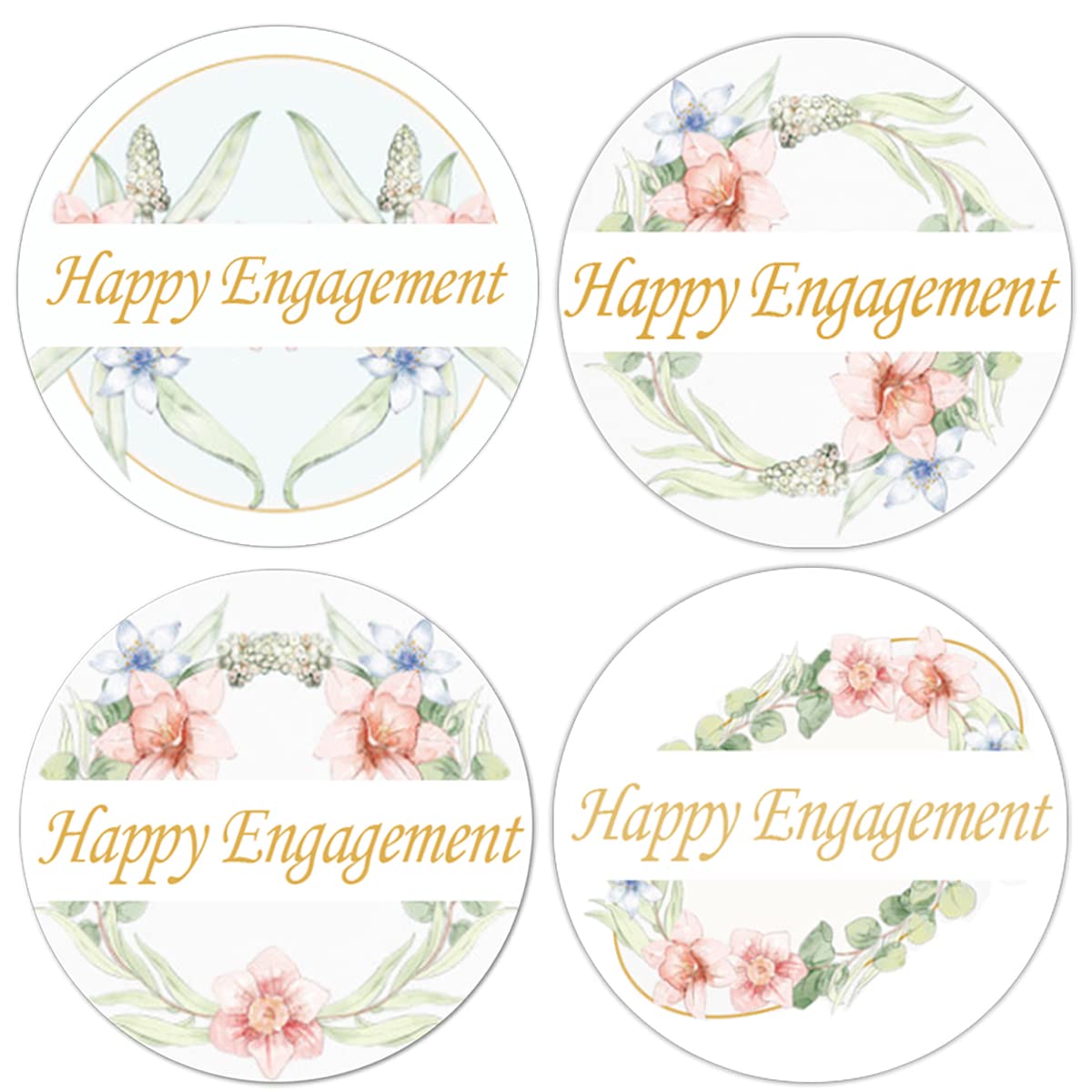 Amazon.com: Happy Engagement Stickers,2 Inch Engagement Party ...