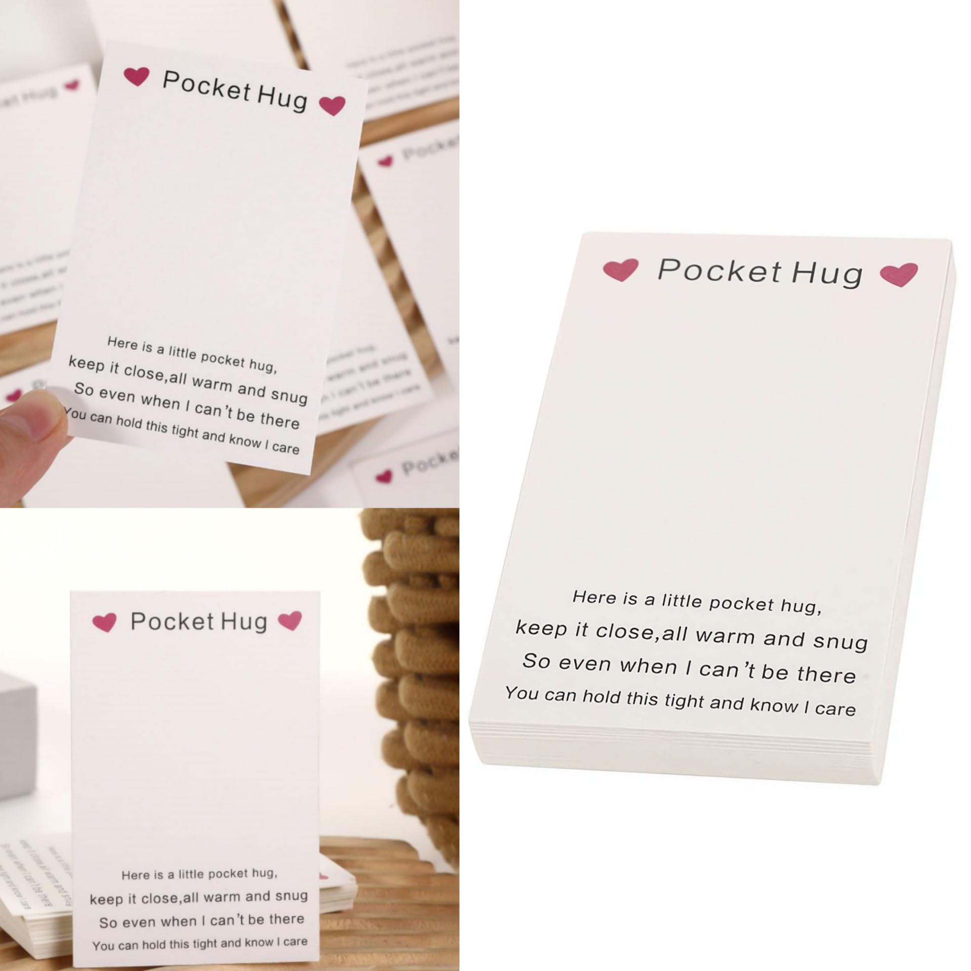 Amazon.com: DHliIQQ 100Pack Pocket Hug Cards Bulk,Blank Pocket Hug ...