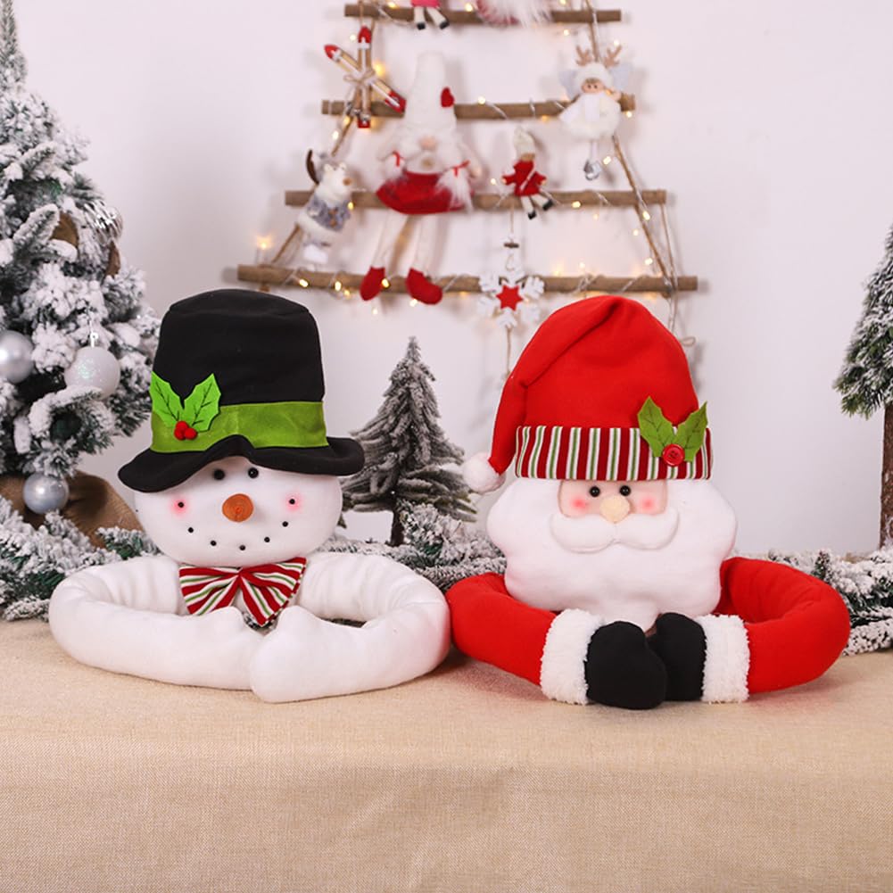 Fabric Christmas Tree Toppers Snowman Christmas Tree Topper With Santa ...