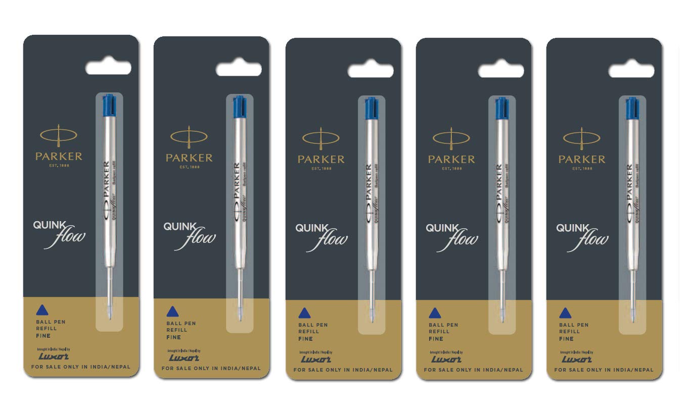 Parker Quink Flow Ball Pen Refills Blue (5 Pic) : Amazon.in: Office ...